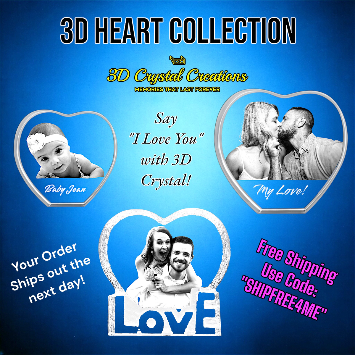 Heart Collection – 3D Crystal Creations
