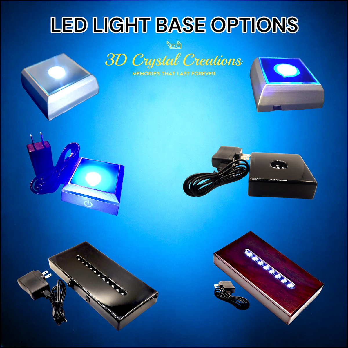 LED Light Bases Collection | 3D Crystal Creations – 3D Crystal ...